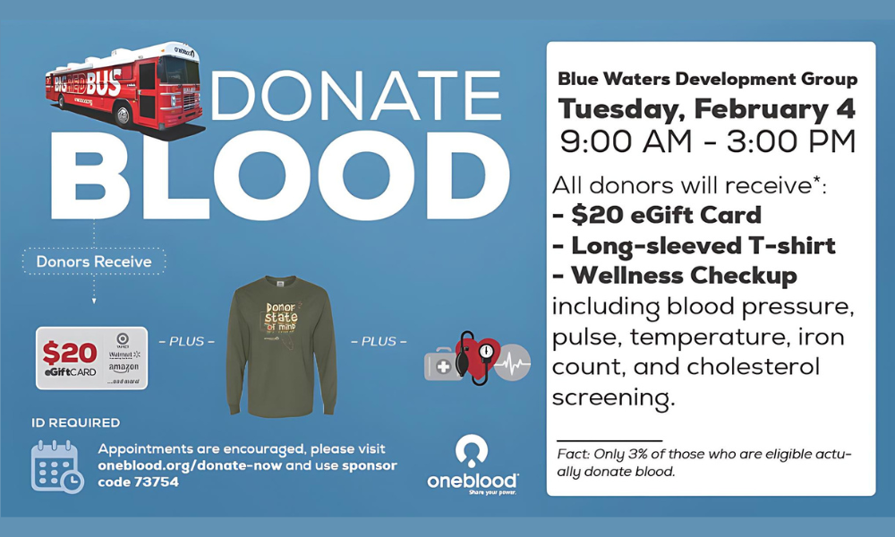Blue Waters Development Group Hosts Community Blood Drive to Support ...