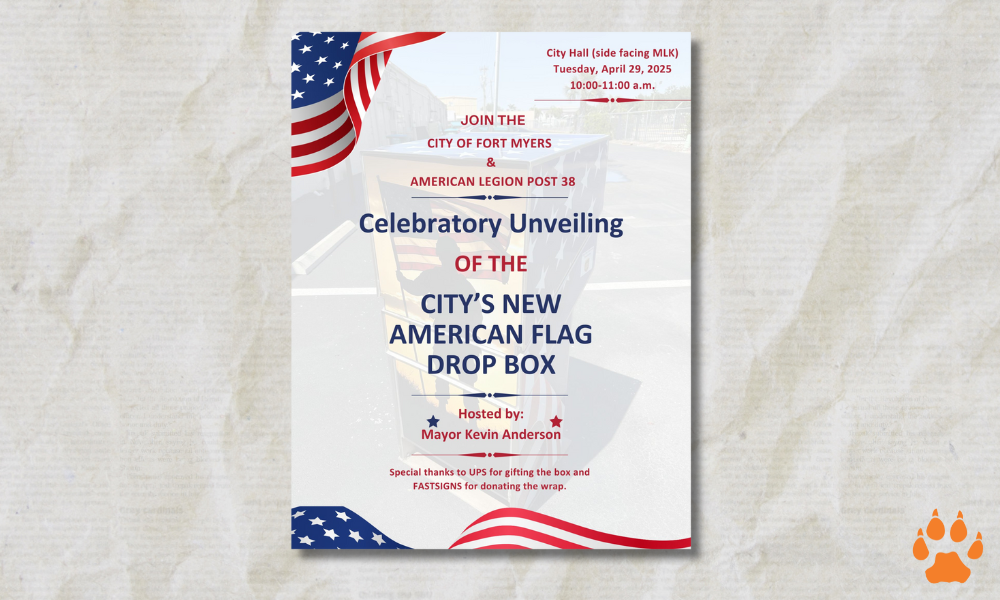 City of Fort Myers American Flag Drop Box Unveiling - East Lee News